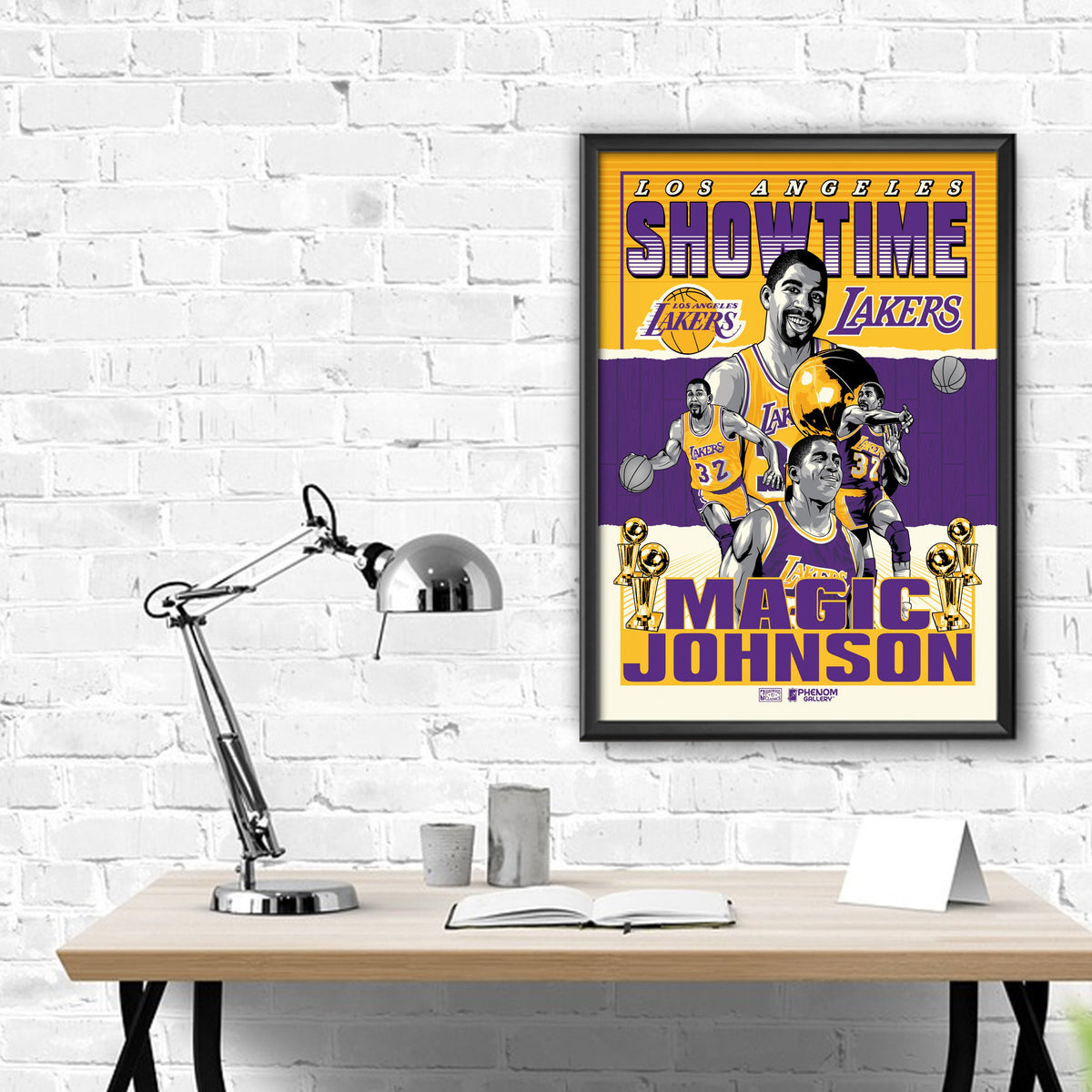Phenom Gallery Los Angeles Lakers "Showtime" Magic Johnson Serigraph P ...